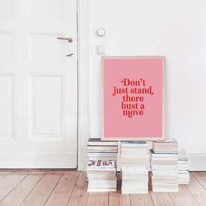 Bust A Move Song Rap Lyric Print, Pink Trendy Fun Quote Printable Wall ...