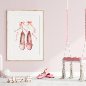 Ballet Shoes Printable Wall Art, Nursery Wall Art, Ballerina Slippers ...