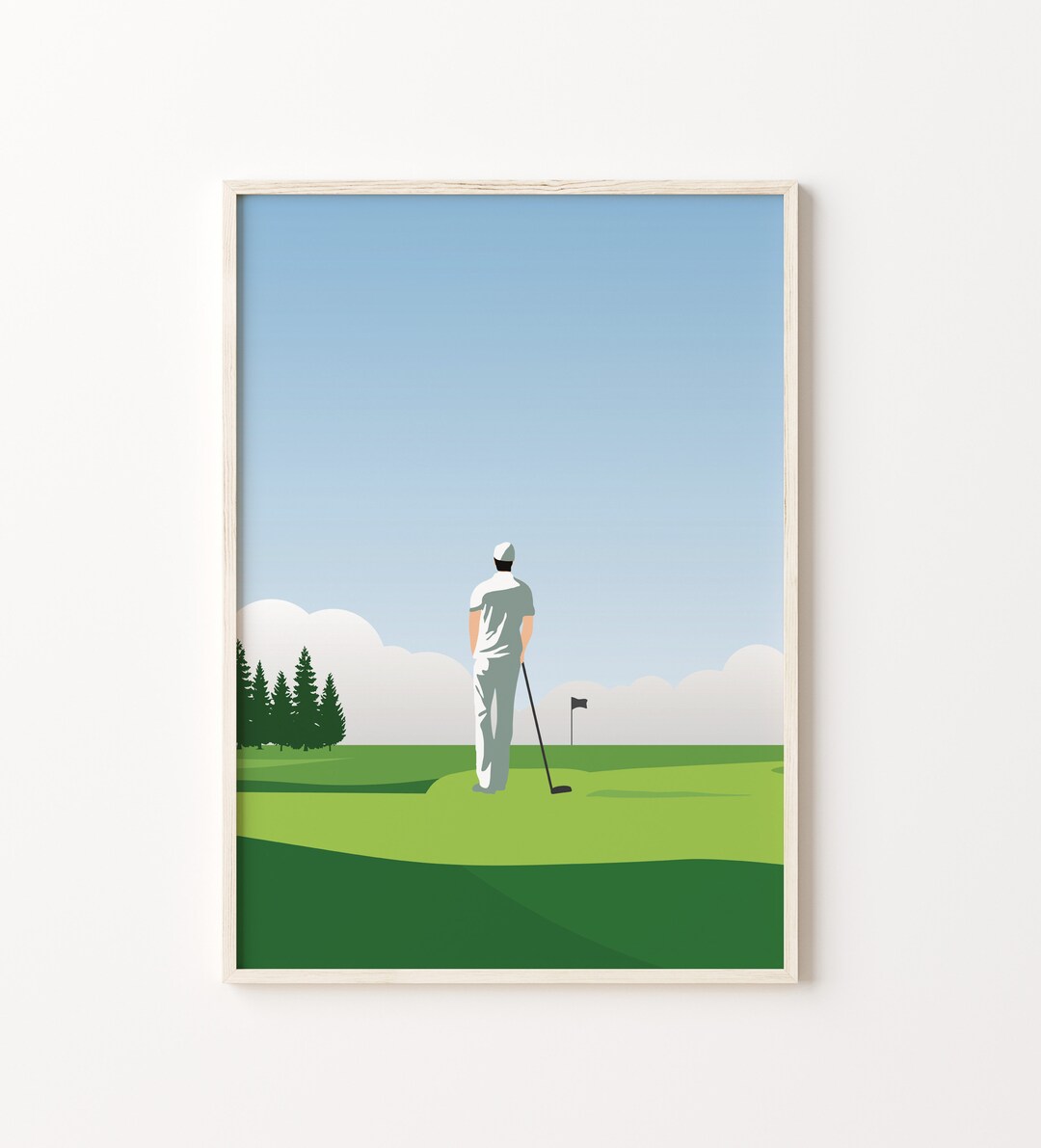 Golf Printable Wall Art, Golfer Minimalist Poster, Golf Illustration ...