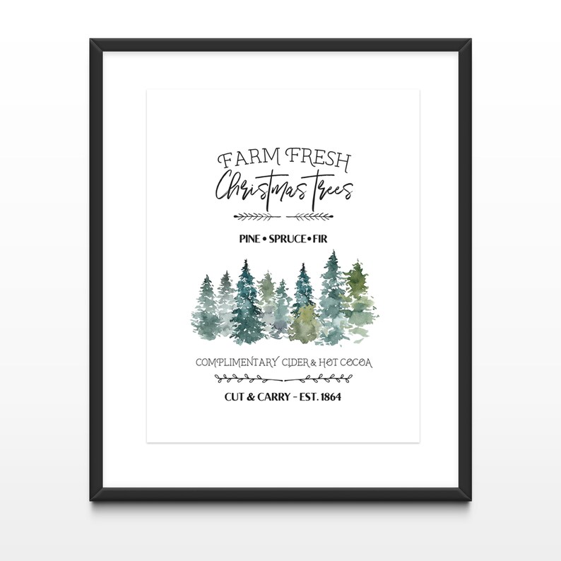 Farm Fresh Christmas Trees Printable Christmas Farmhouse | Etsy