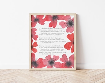 In Flanders Fields John Mccrae, Remembrance Day Wall Art, Flanders ...
