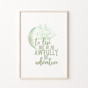 Peter Pan Quotes, Nursery Print Set of 6, Sage Green Watercolor ...
