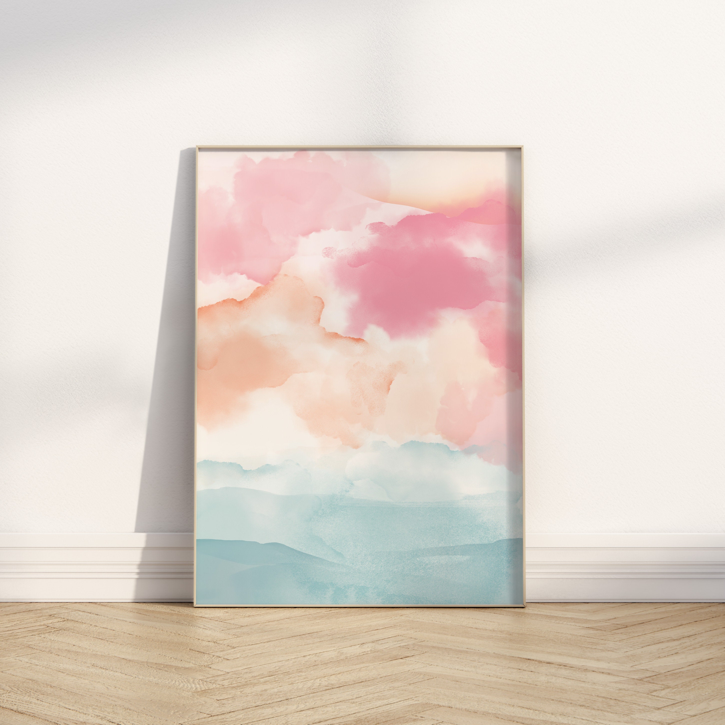 Pink Abstract Sunset Print Printable Wall Art Abstract - Etsy