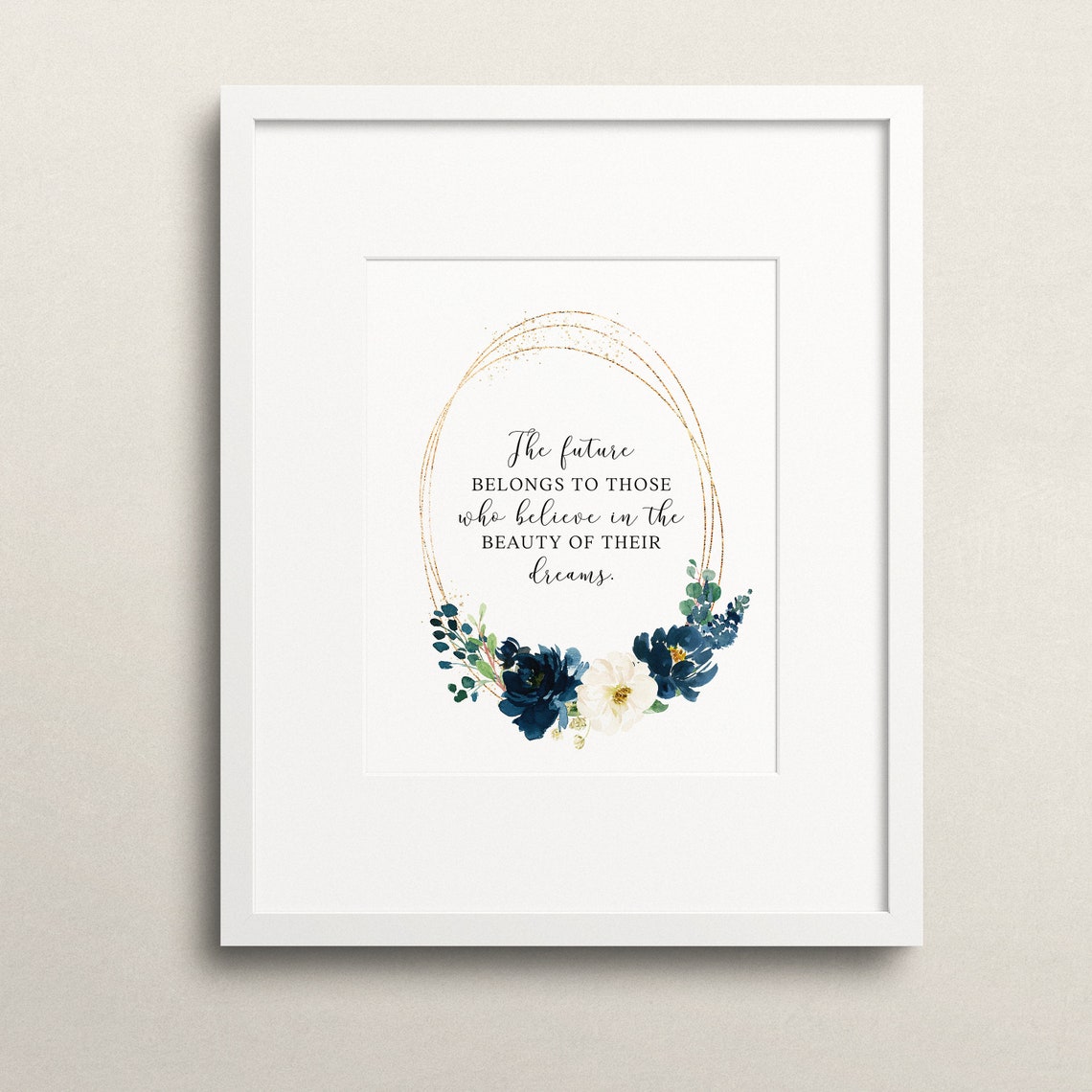 Navy Blue Inspirational Printable Quote Eleanor Roosevelt - Etsy