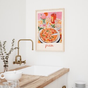 Pizza Kitchen Art Print: Eclectic Italian Food Poster (digital Download ...