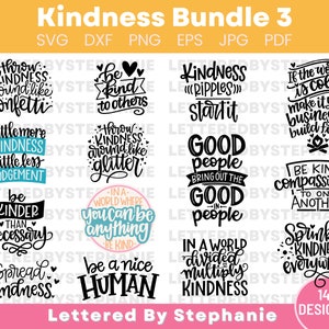 Kindness Quote Svg Bundle Positive Quotes Svg Kind Quotes Bund Lettered ...