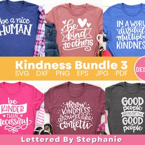 Kindness Quote Svg Bundle Positive Quotes Svg Kind Quotes Bund Lettered ...