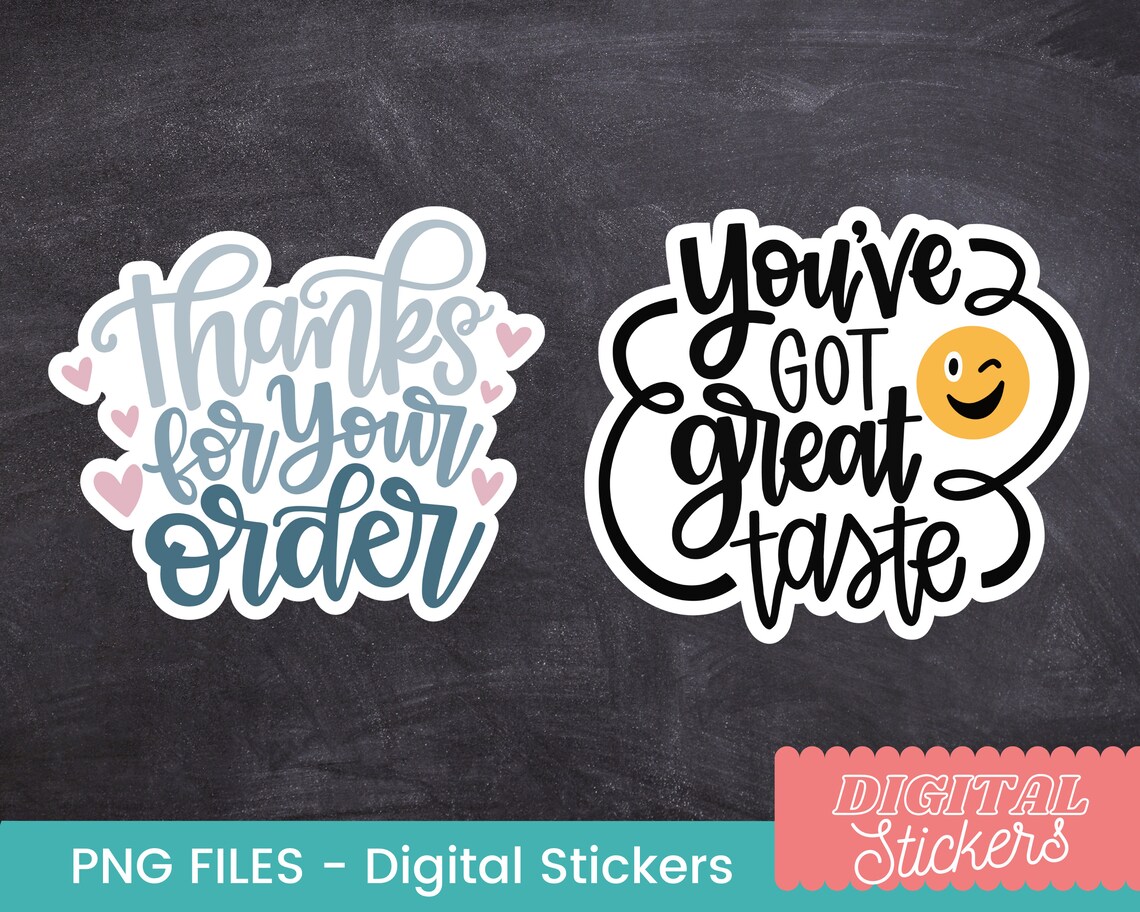 Digital Stickers for Packaging PNG File ONLY. Bundle of | Etsy