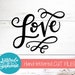Love Script SVG Cut File, Digital File, Svg, Handlettered Svg, Dxf ...