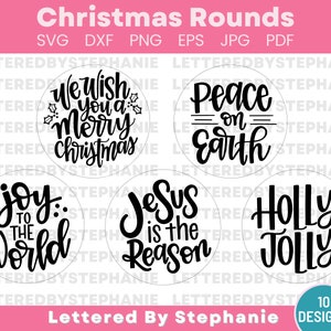 Christmas Rounds SVG, Holiday Rounds, Ornament Designs Svg, DXF, Cut ...
