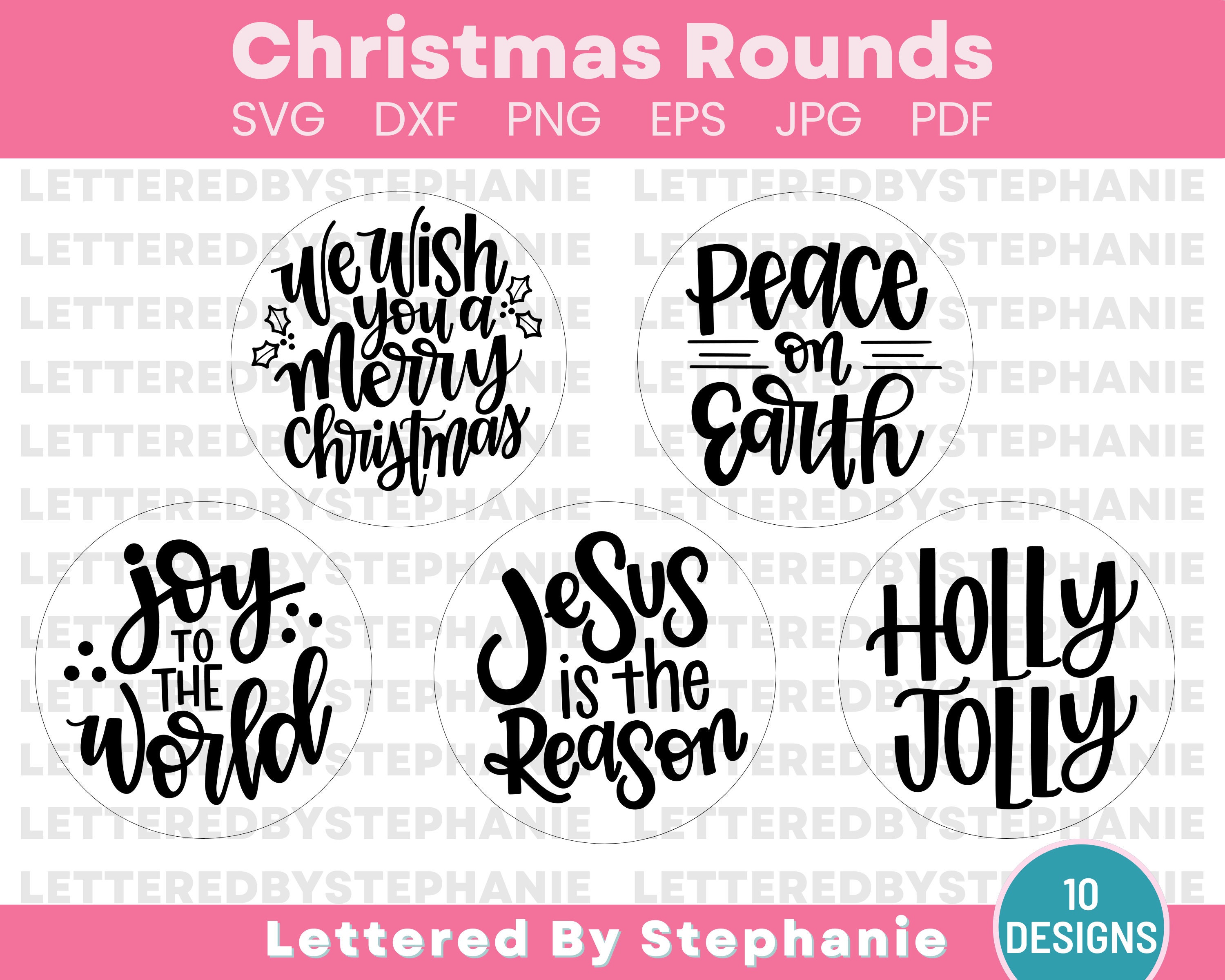 Christmas Rounds SVG, Holiday Rounds, Ornament Designs Svg, DXF, Cut ...