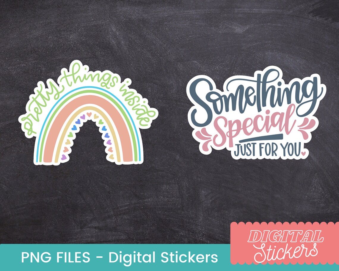Digital Stickers for Packaging PNG File ONLY. Bundle of | Etsy