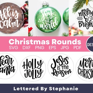 Christmas Rounds SVG, Holiday Rounds, Ornament Designs Svg, DXF, Cut ...
