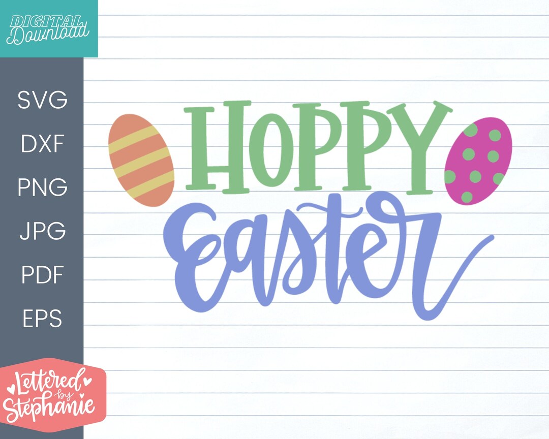 Hoppy Easter SVG Cut File, Easter SVG, Easter Eggs SVG, Easter Tee Svg ...