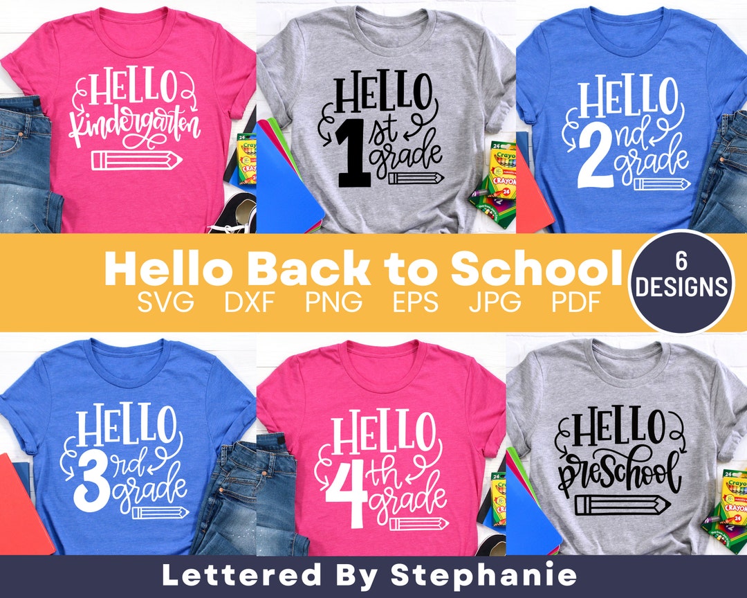 Back to School Shirt Bundle, Hello 1st Grade, Hello 2nd Grade, Hello ...