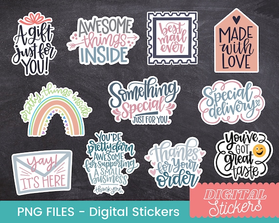 Digital Stickers for Packaging PNG File ONLY. Bundle of | Etsy Canada