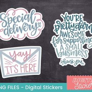 Digital Stickers for Packaging, PNG File ONLY. Bundle of Digital ...