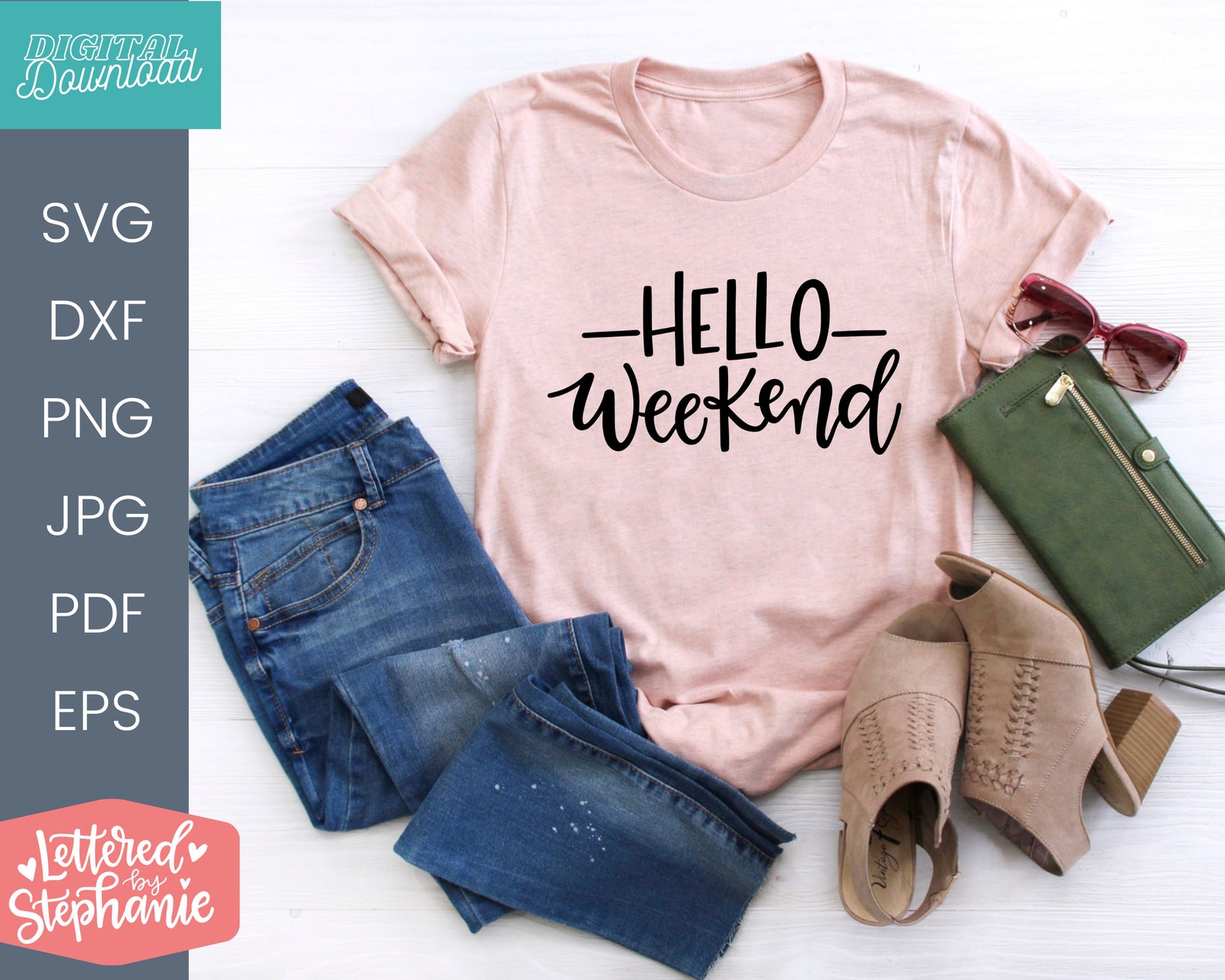 Hello Weekend SVG Cut File Weekend Svg Handlettered Cut File - Etsy