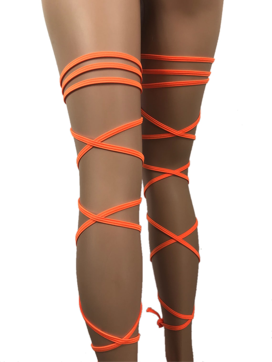 Freya's Leg Wraps Garter Neon Orange Gartinis Rave Outfits - Etsy