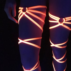 Freya's Leg Wraps Garter Neon Orange Gartinis Rave Outfits Clubwear ...