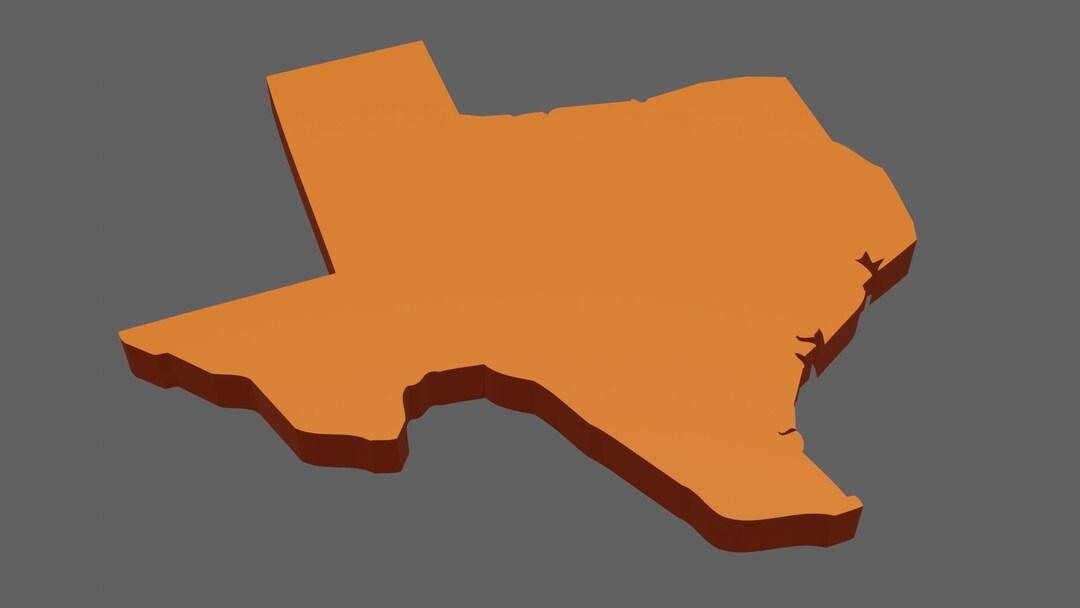 STL Print File Texas Map for 3D Printing Texas Map 3D File - Etsy