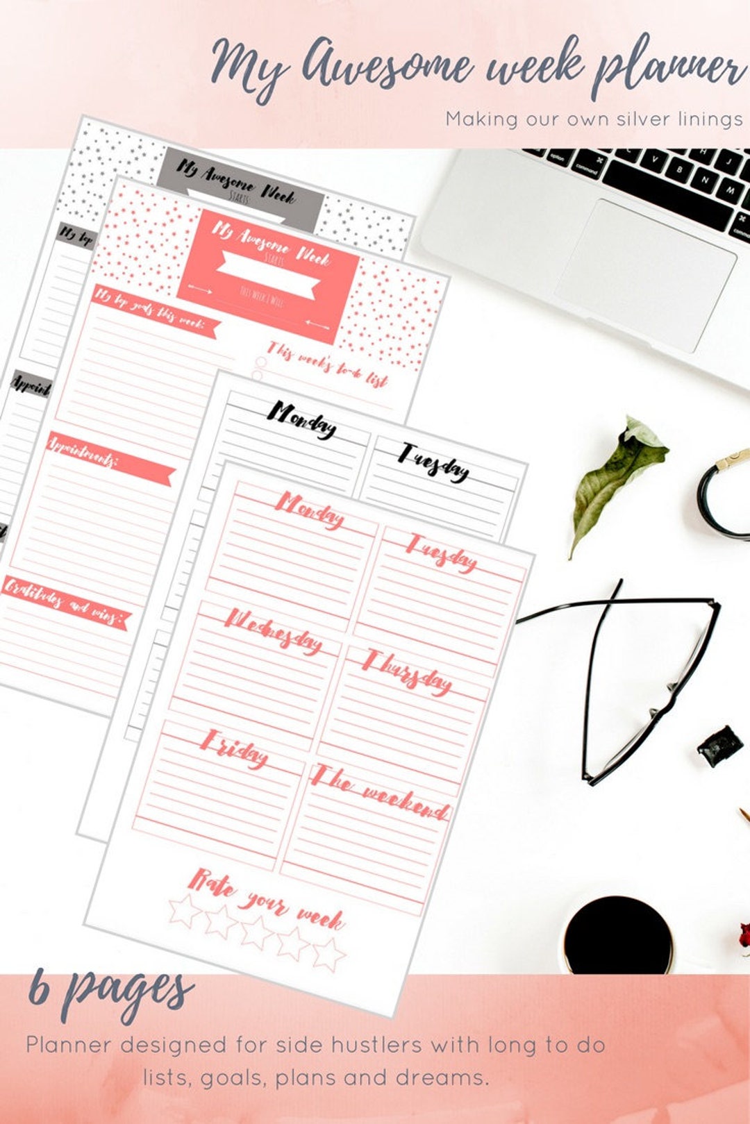 My Awesome Week Planner - Etsy