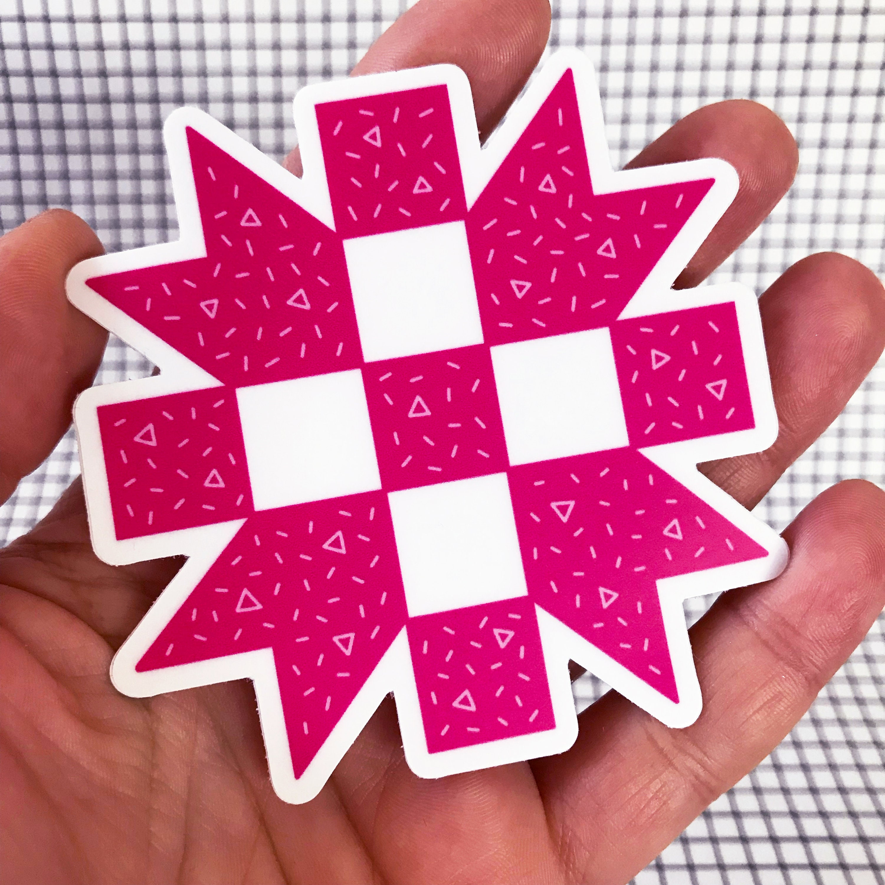 Trio of Quilt Block 3" Die Cut Vinyl Stickers - Sister's Choice, Bear's ...