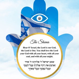 Shema Israel Art, the Shema Wall Art Shema Prayer, Shema Blessing ...