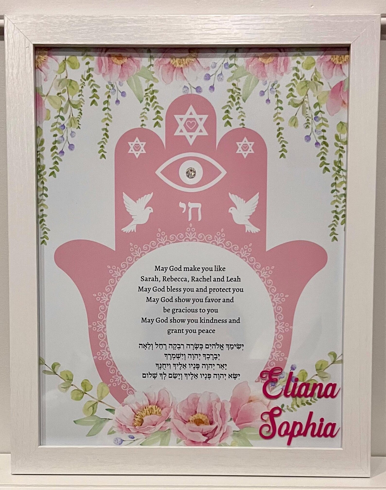 Jewish Girl Blessing, Jewish Baby Gift, Jewish Blessing Daughter, Baby ...