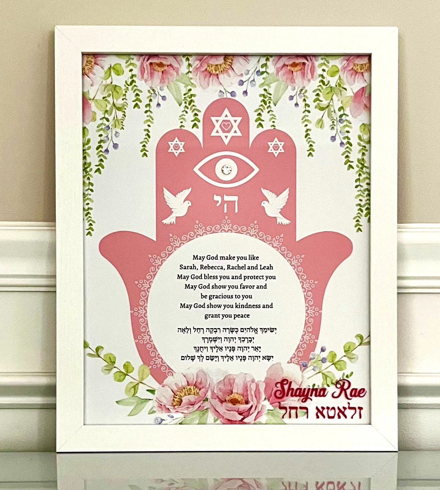 Jewish Girl Blessing, Jewish Baby Gift, Jewish Blessing Daughter, Baby ...