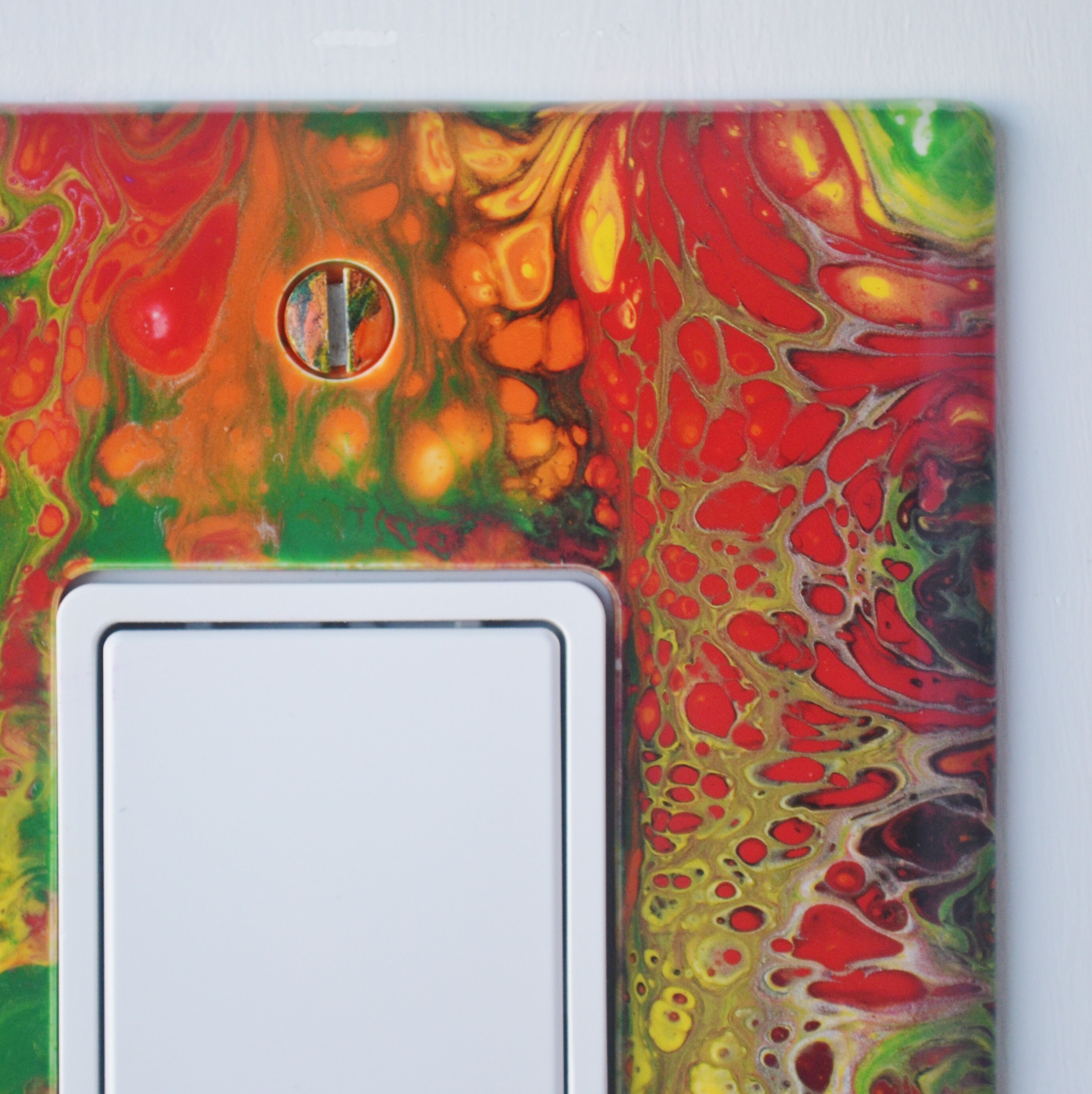 Acrylic Pouring on 2 Decorator Wall Plates #DM501, Garden Theme ...