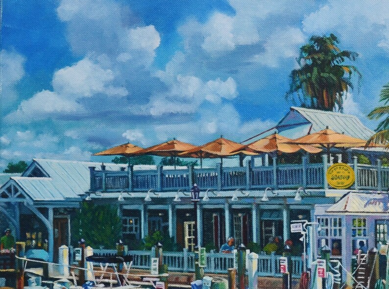 Key West Painting Docking at Key West Oil Painting Art - Etsy