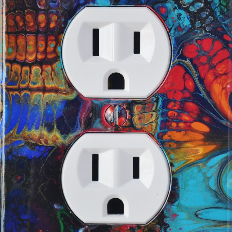 Acrylic Pouring on Outlet Wall Plate #M463, Montage Theme, Medium Size ...
