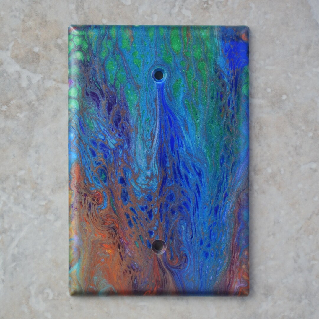 Acrylic Pouring on Blank Wall Plate JB102, Peacock Theme, Jumbo Size - Etsy