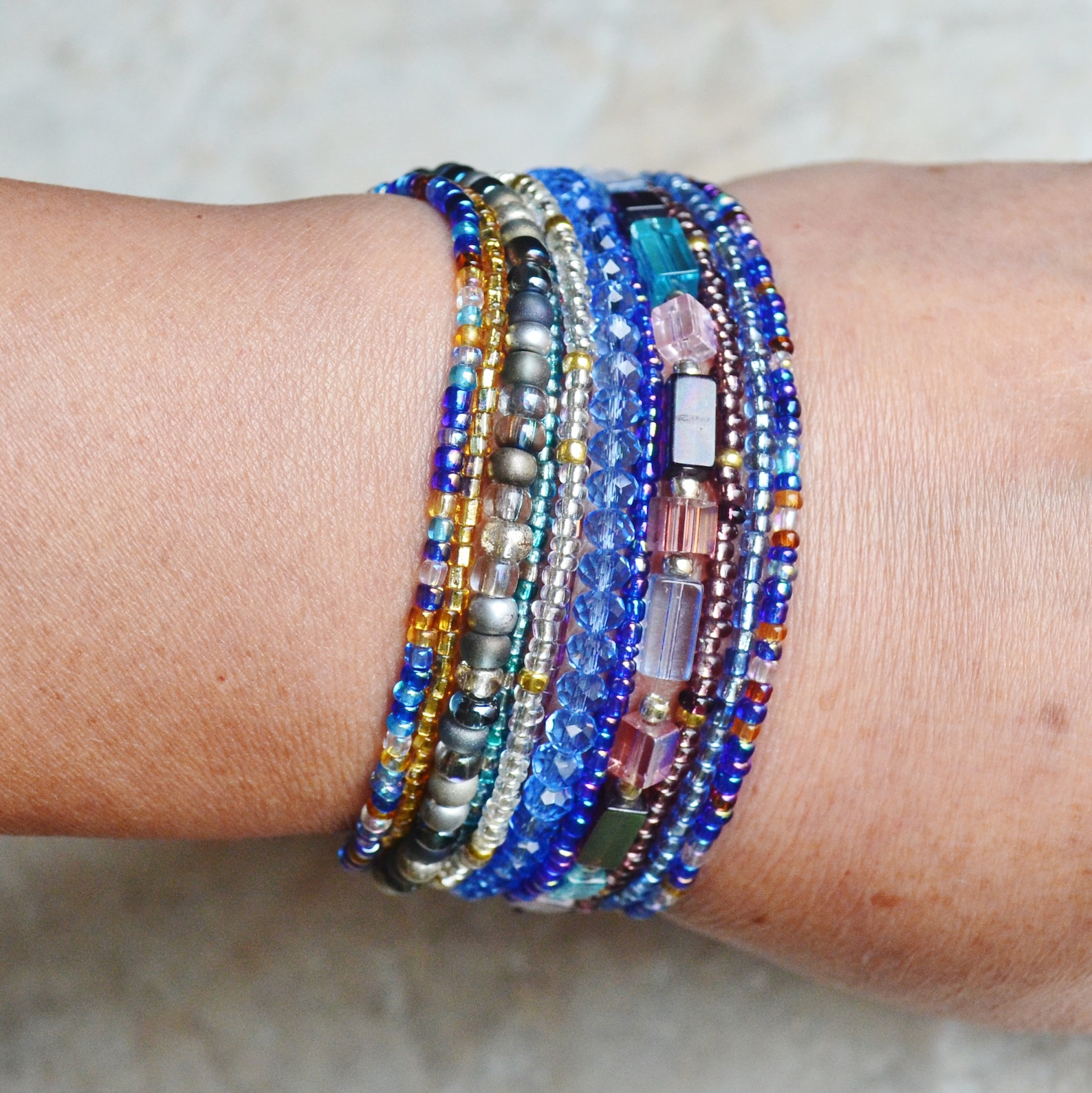 Stretch Bracelets Elastic Beaded Bracelet Set 12 Seed Beads - Etsy