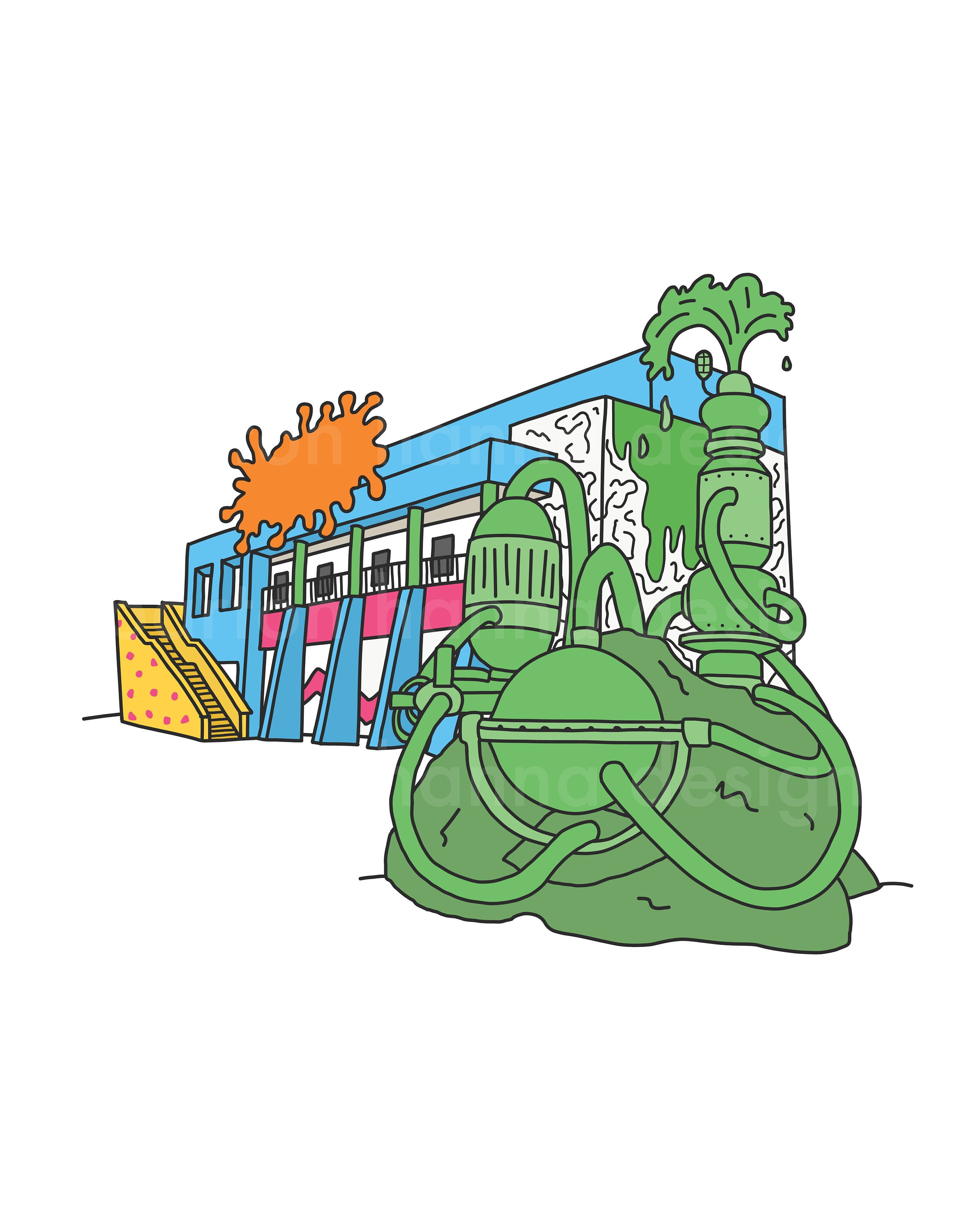 90's Slime Geyser Nickelodeon Studios Inspired | Etsy