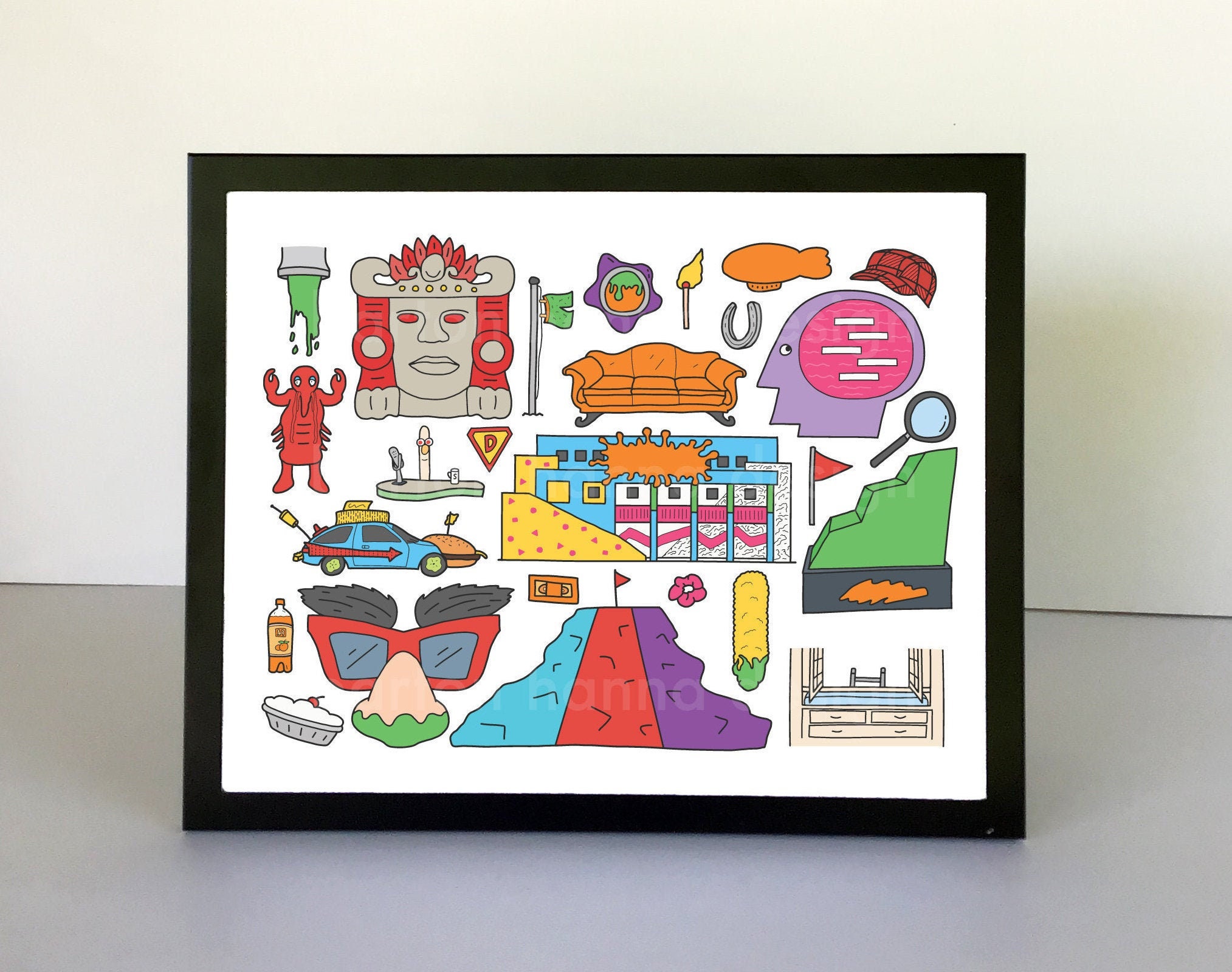 90's Nickelodeon Inspired Illustration Collage Print - Etsy