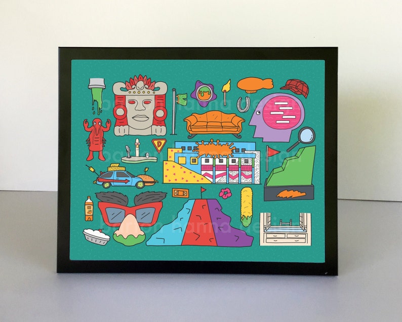 90's Nickelodeon Inspired Illustration Collage Print unframed - Etsy