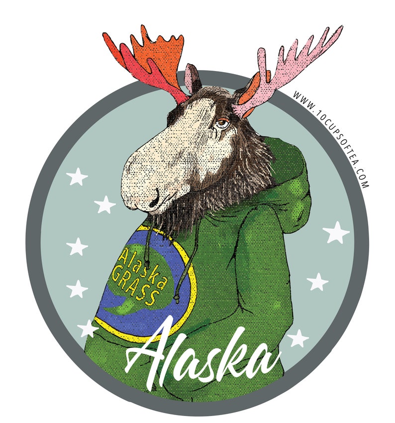 Moose Alaska Vinyl Decal Vinyl Stickers Laptop Sticker Water Bottle ...