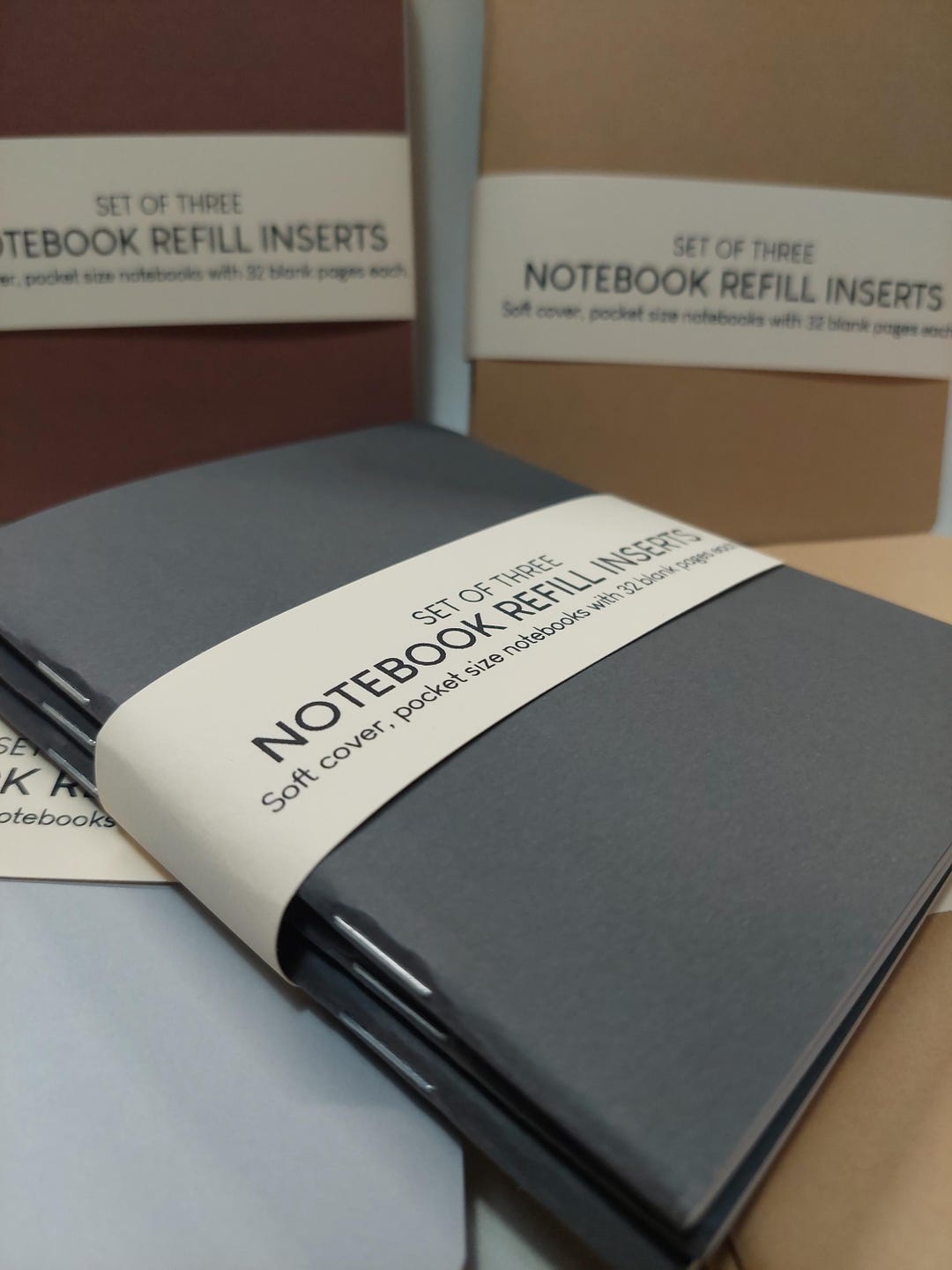 Journal Insert Refills | Set of 3 Notebooks | Unlined | Size 4x5 ...