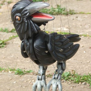 Raven Bird Strung Puppet Marionette Hand Made to Order in Staffordshire ...