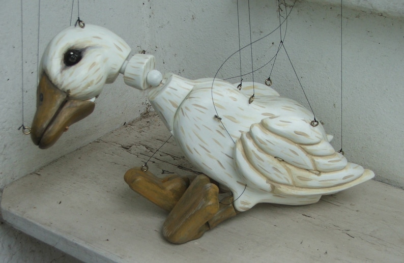 White Duck Strung Puppet Marionette Hand Made to Order in - Etsy