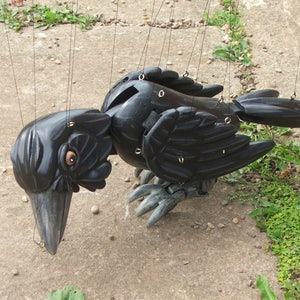 Raven Bird Strung Puppet Marionette Hand Made to Order in Staffordshire ...