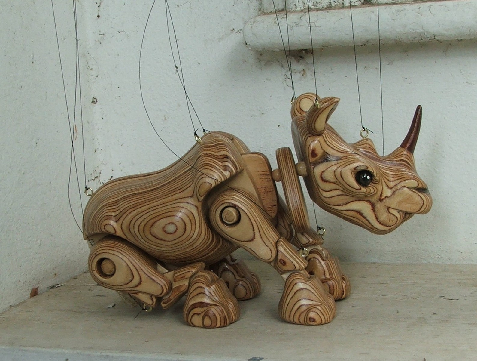 Rhino Rhinocerous Puppet Strung Marionette Handmade in | Etsy