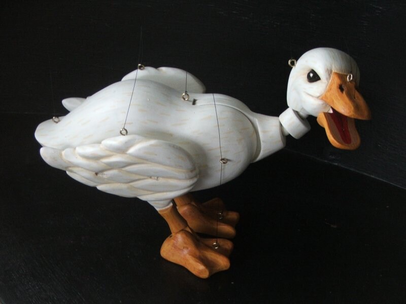 White Duck Strung Puppet Marionette Hand Made to Order in - Etsy