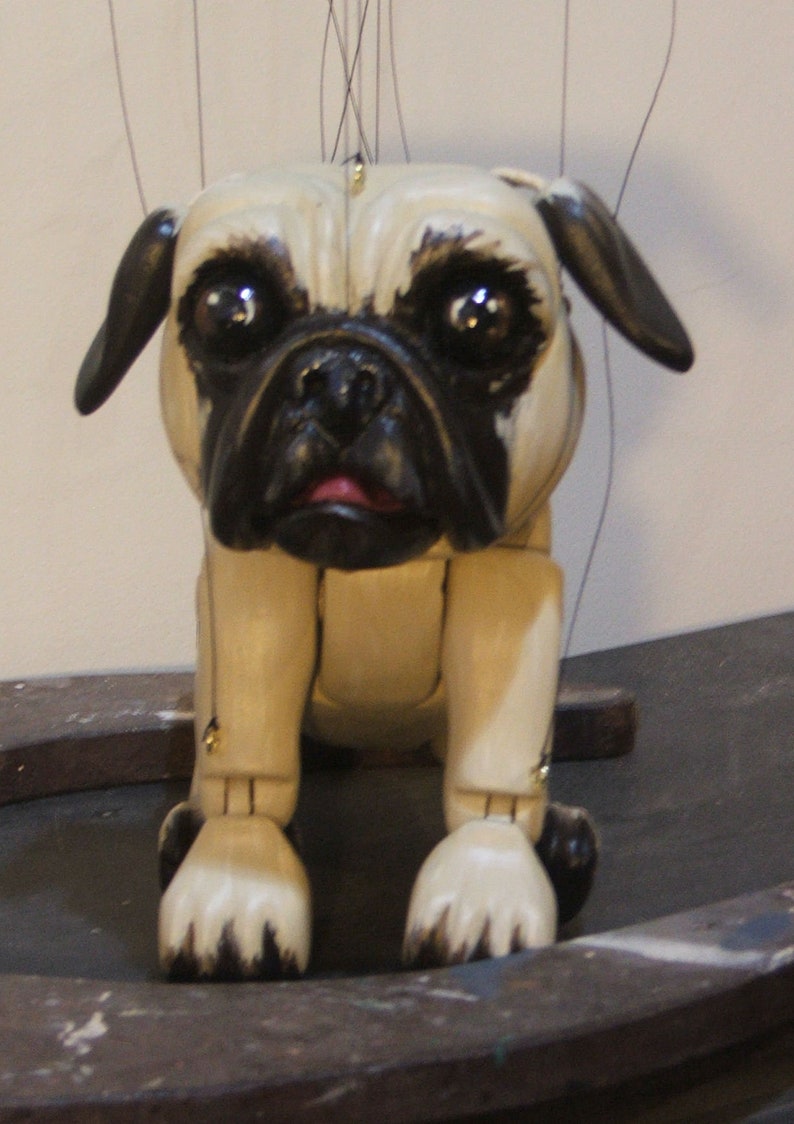 Pug Dog Puppet Strung Marionette Hand Made to Order in - Etsy