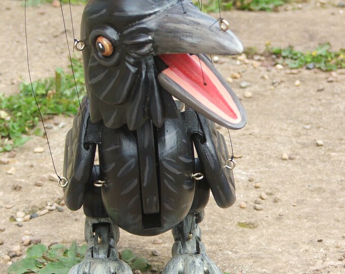 Raven Bird Strung Puppet Marionette Hand Made to Order in Staffordshire ...