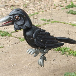 Raven Bird Strung Puppet Marionette Hand Made to Order in Staffordshire ...