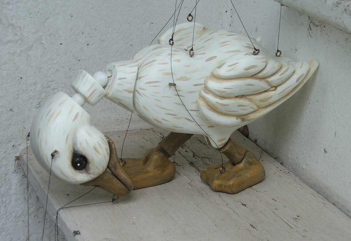 White Duck Strung Puppet Marionette Hand Made to Order in - Etsy