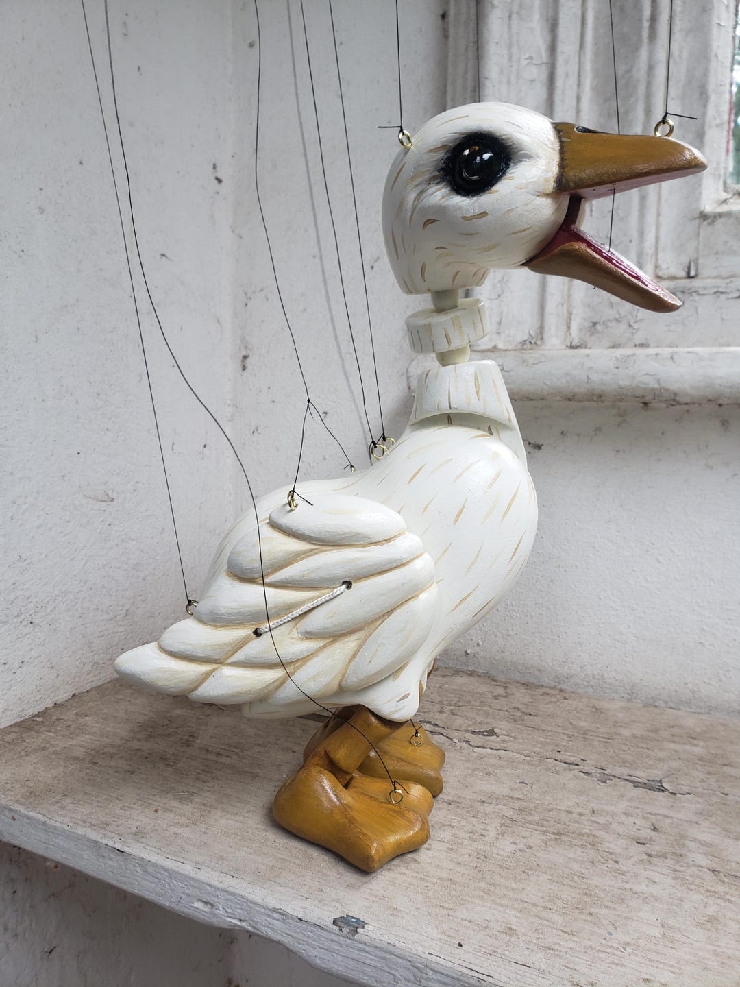 White Duck Strung Puppet Marionette Hand Made to Order in Staffordshire ...